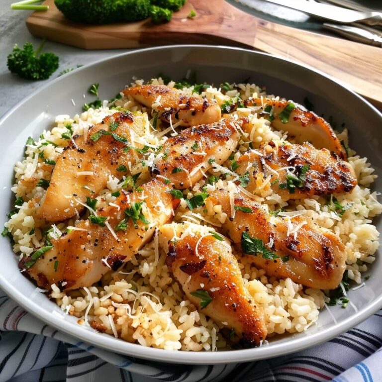 Chicken Scampi With Garlic Parmesan Rice Recipe